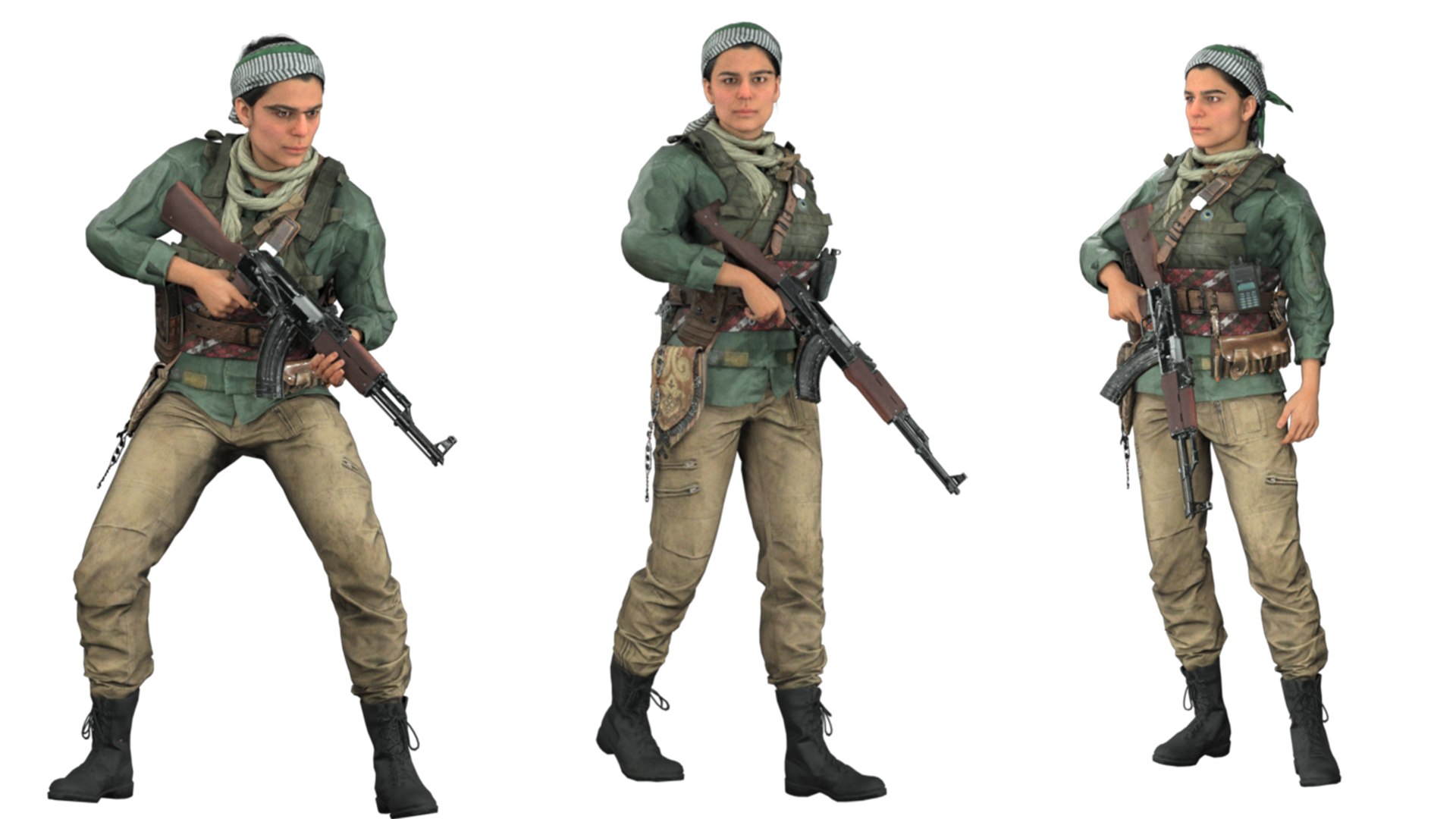 Realistic Rigged Commander Woman Farah Ahmed Character 3D Model 3D ...