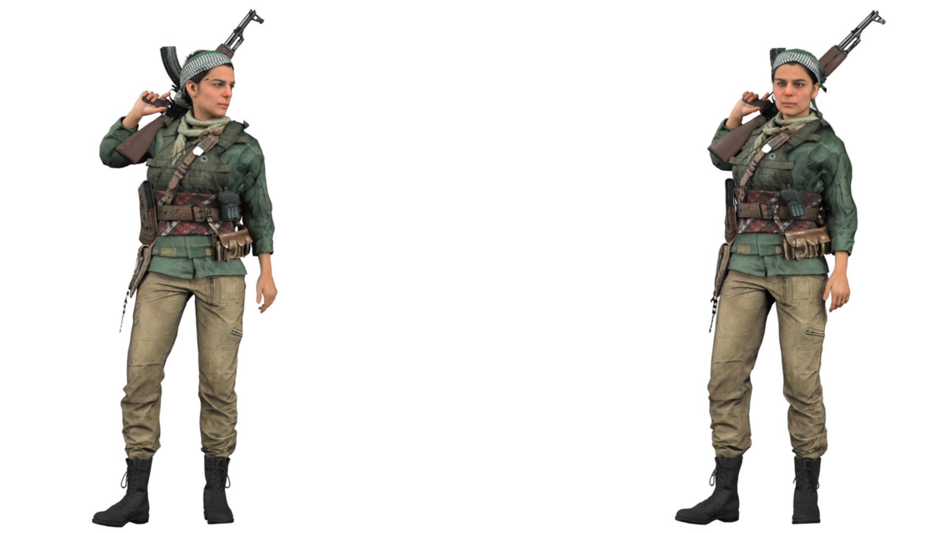 Realistic Rigged Commander Woman Farah Ahmed Character 3D Model 3D ...