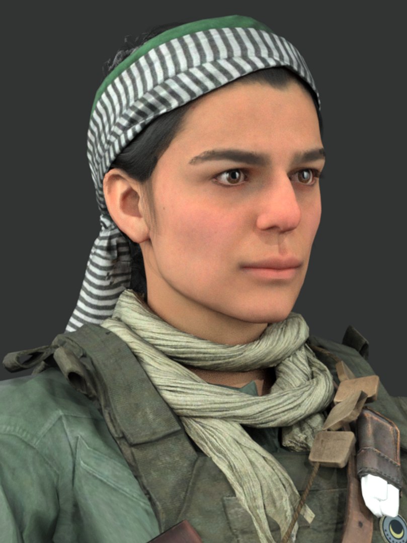 逼真的装配指挥官女性法拉·艾哈迈德角色 3D 模型3D模型 - TurboSquid 2289225