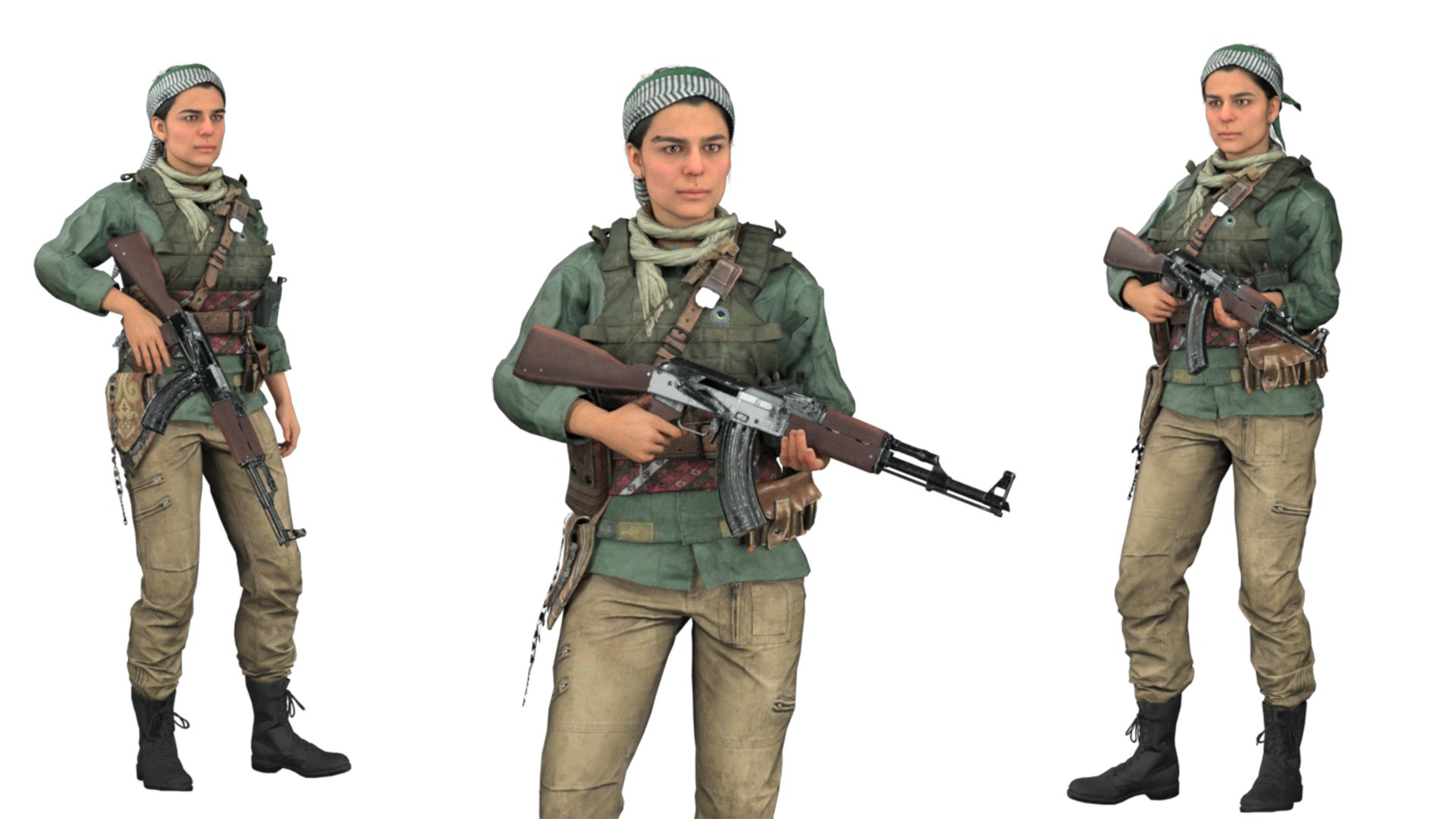 Realistic Rigged Commander Woman Farah Ahmed Character 3D Model 3D ...