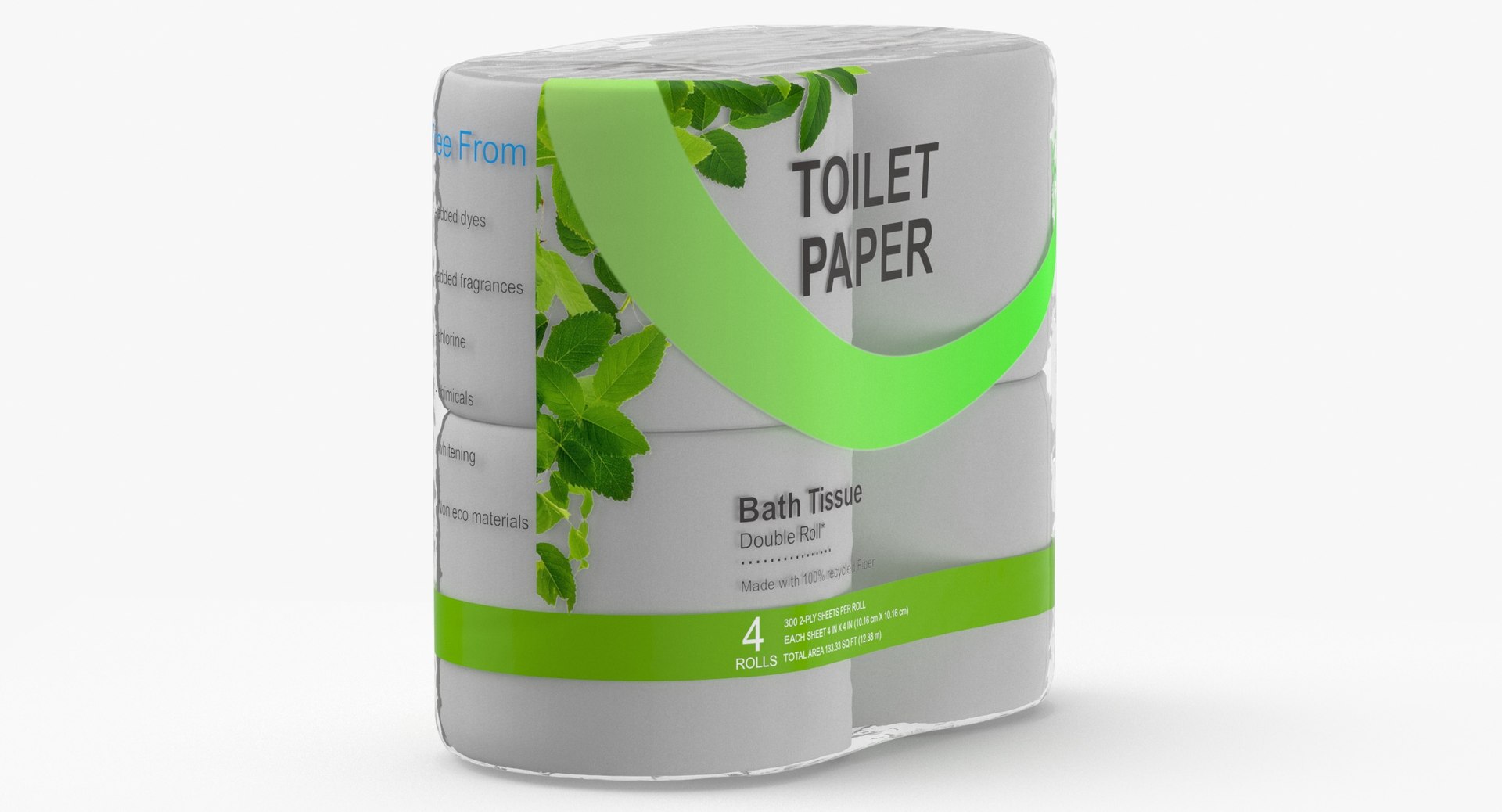 3D Toilet Paper 4 Pack Blank And Generic Label Model - TurboSquid 2053168
