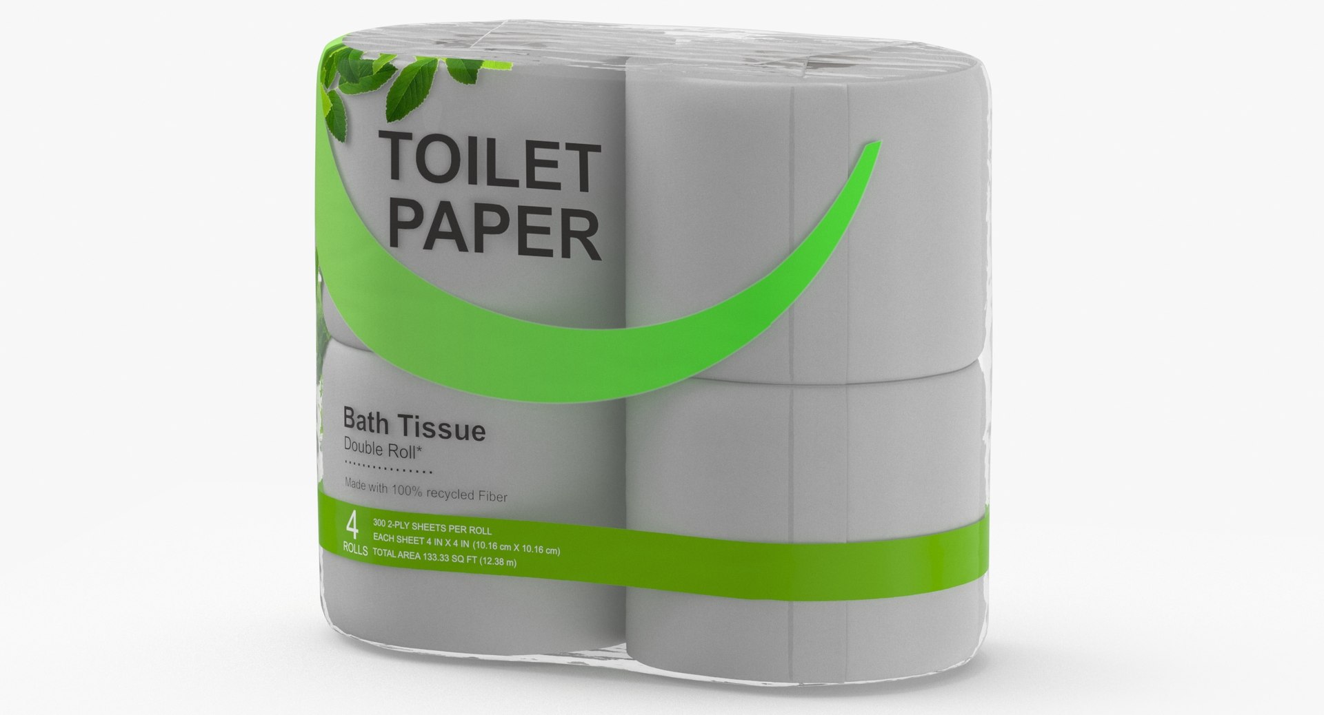 3D Toilet Paper 4 Pack Blank And Generic Label Model - TurboSquid 2053168