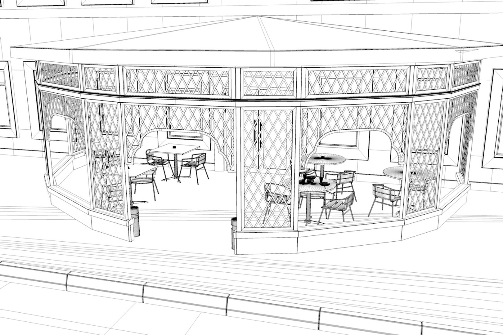 Street Cafe 3d Dxf