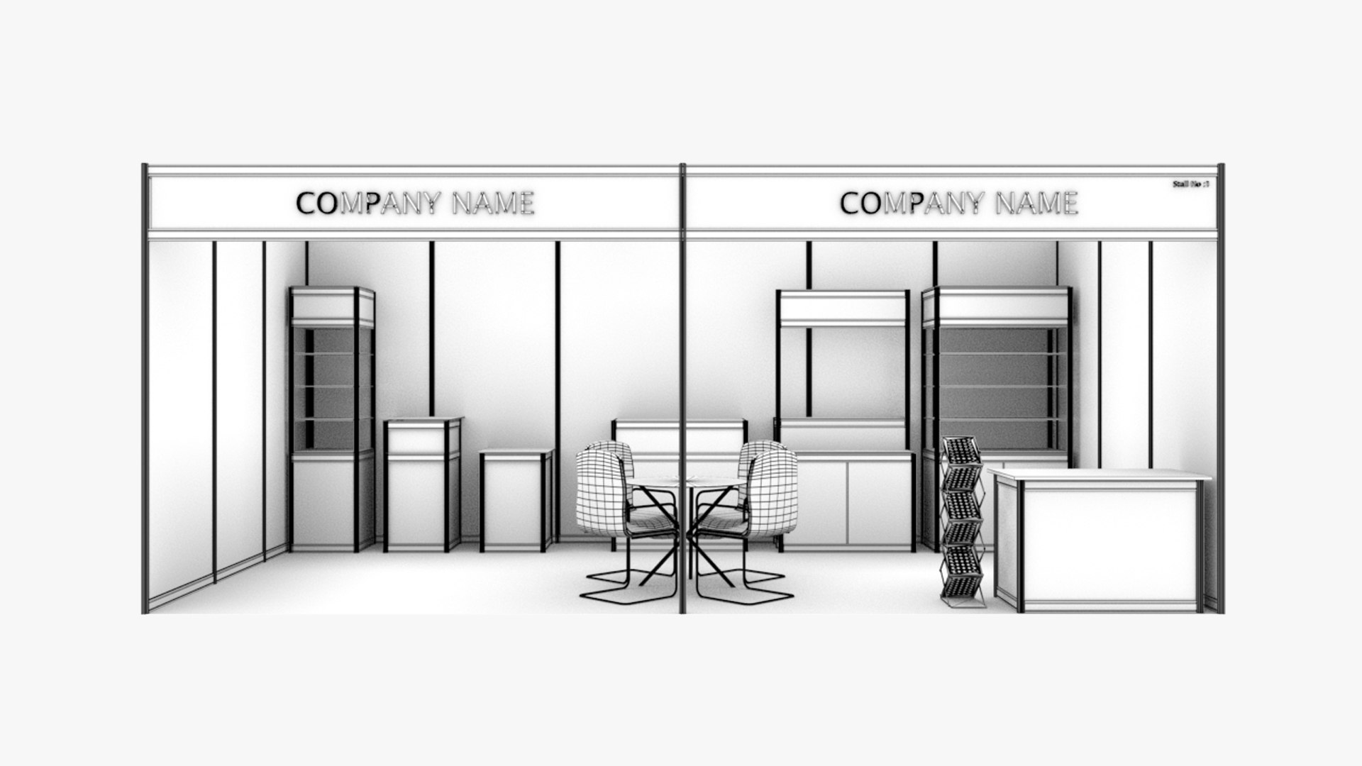 Octanorm System Booth With All Furniture -18 SqmBooth Model ...