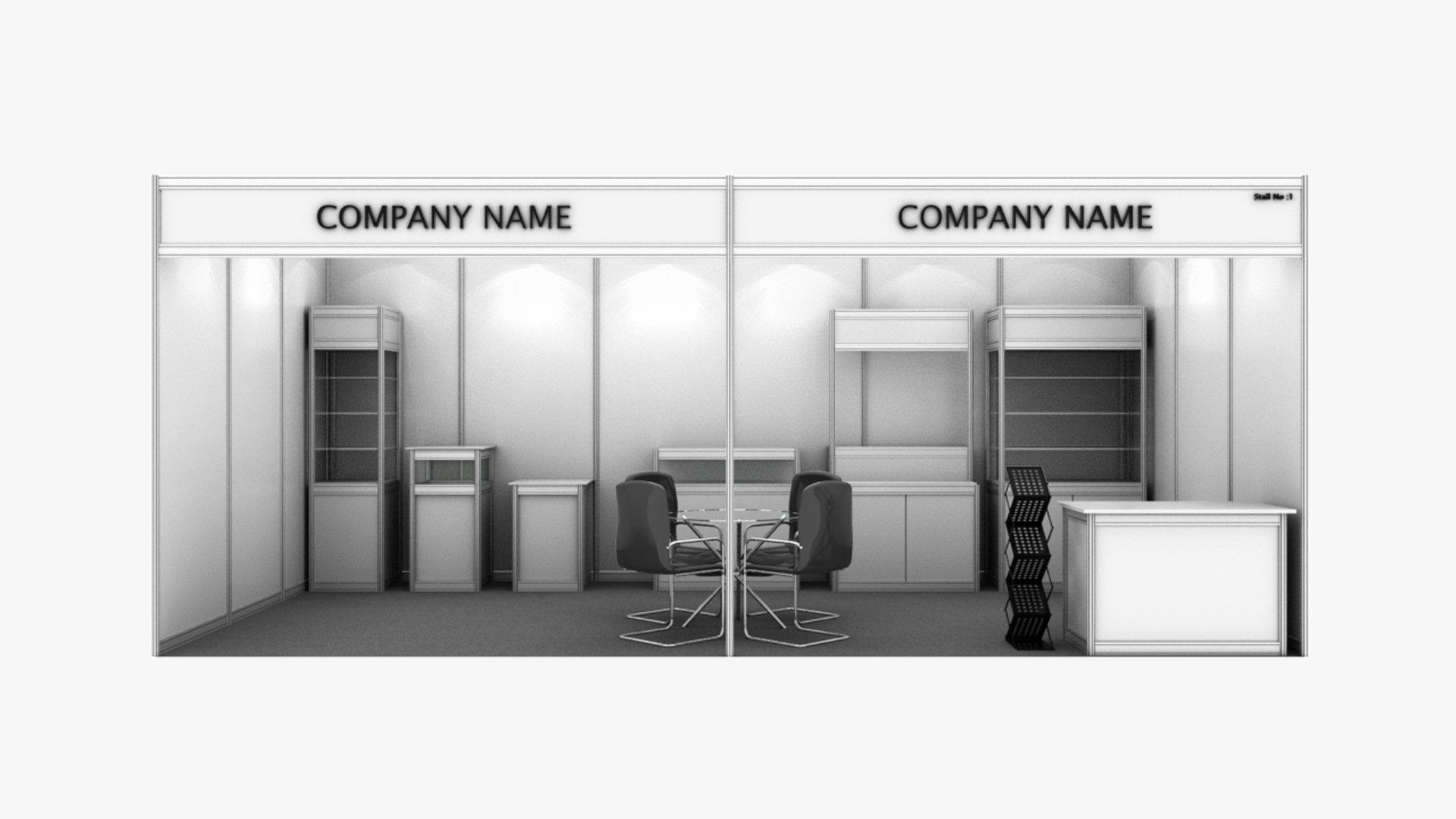 Octanorm System Booth With All Furniture -18 SqmBooth Model ...
