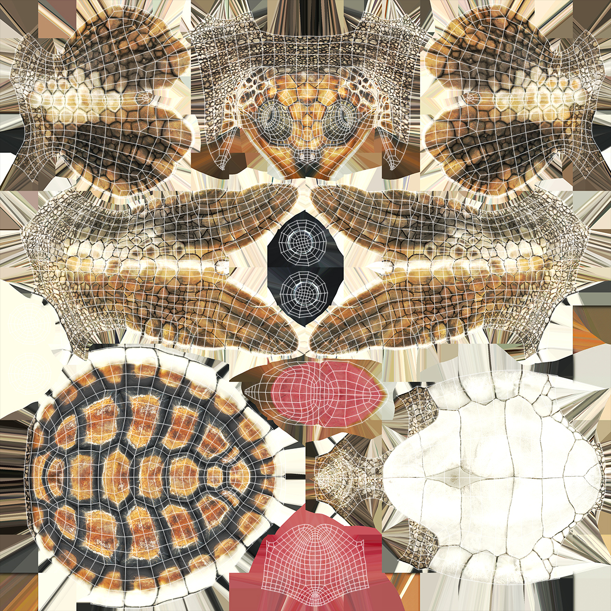 modèle 3D de Bébé tortue marine brune, modèle animé pour Maya ...