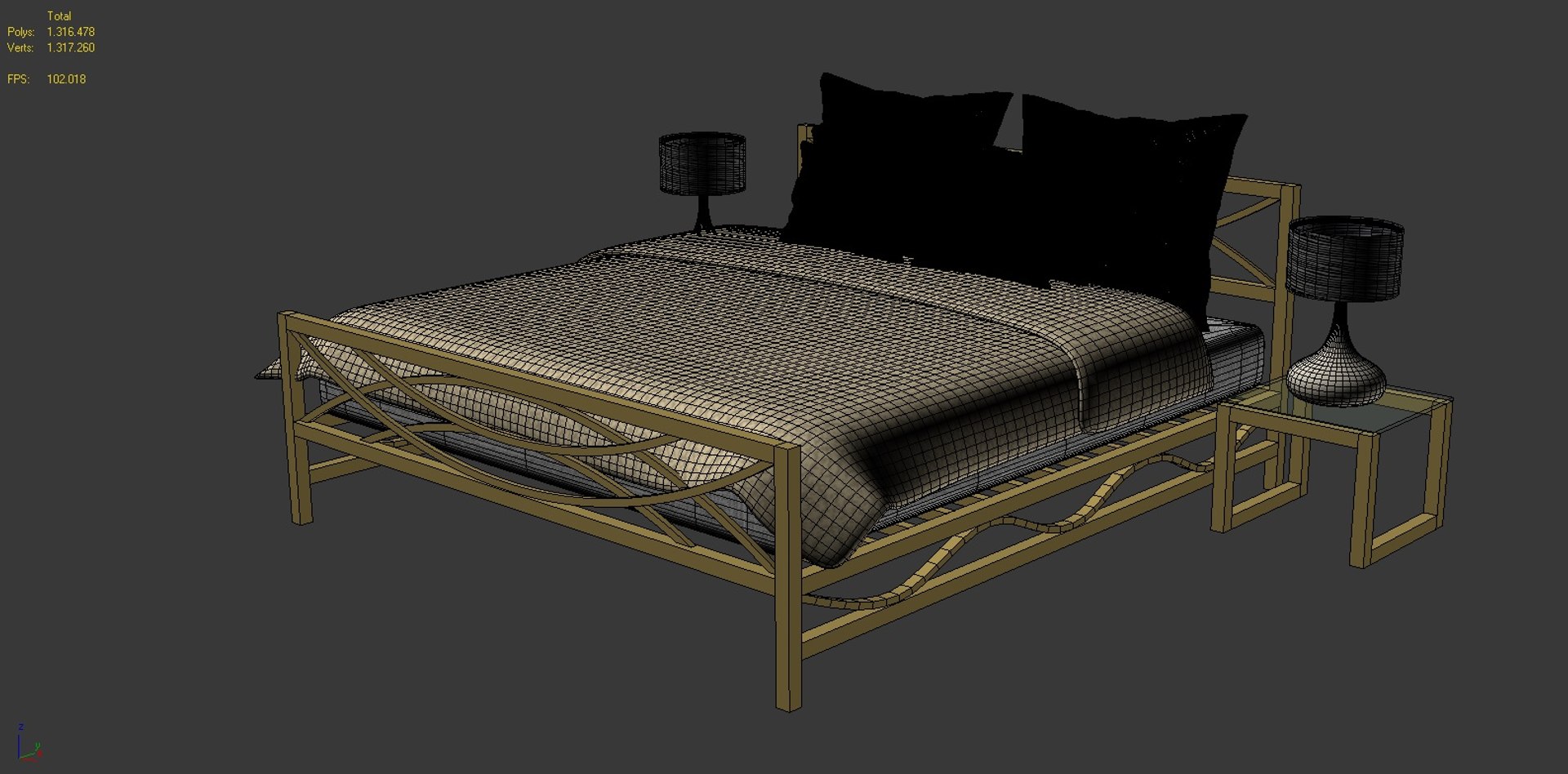 bed set 3d max