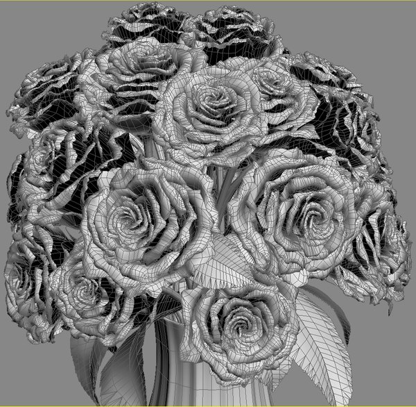bouquet roses 3d model