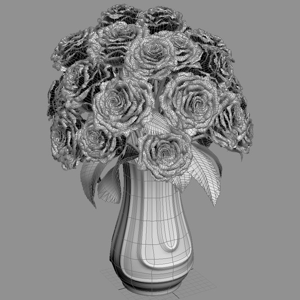 bouquet roses 3d model