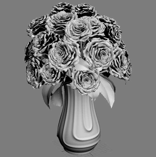 bouquet roses 3d model
