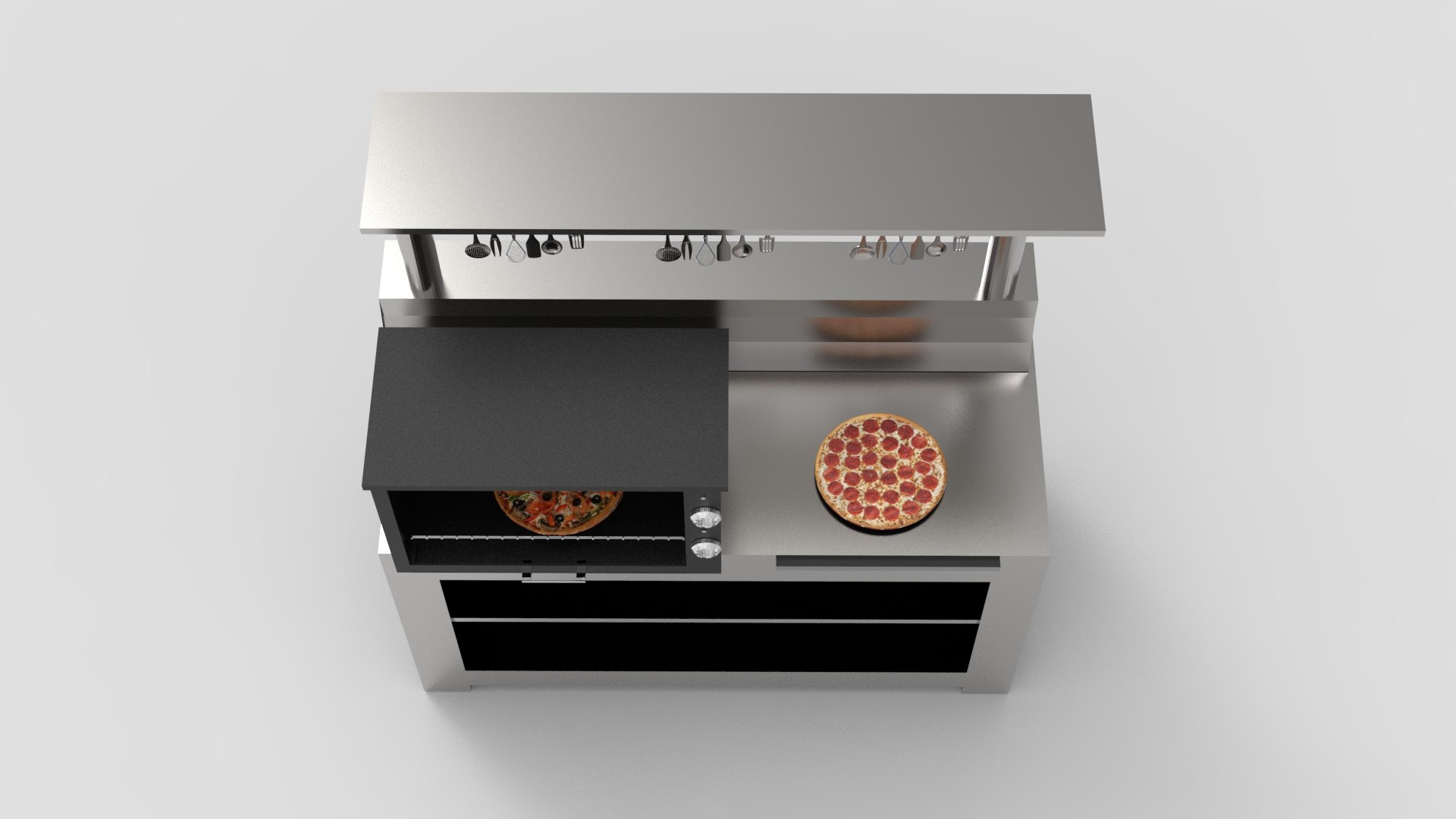 3D model Commercial Pizza Oven - Pizza Work Station - TurboSquid 2099187