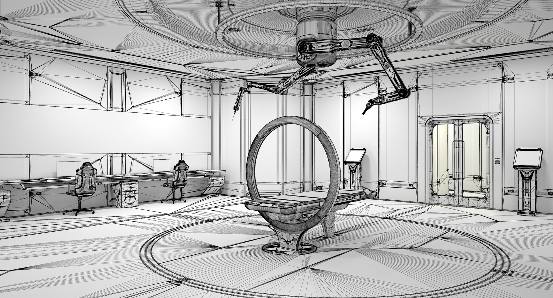 3D model sci-fi laboratory corridor - TurboSquid 1411534