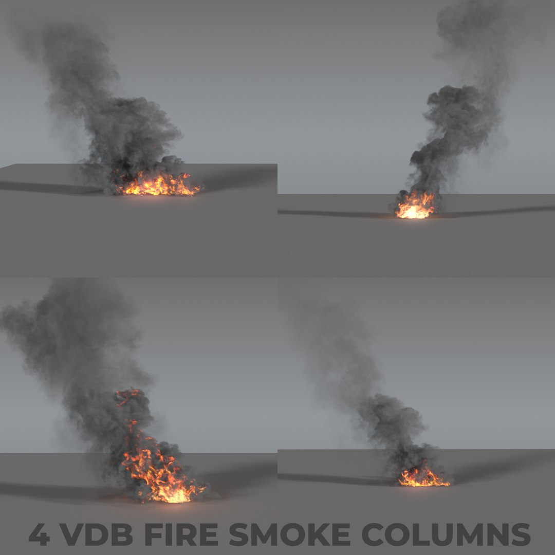 Smoke Column Pack Model - TurboSquid 1647059