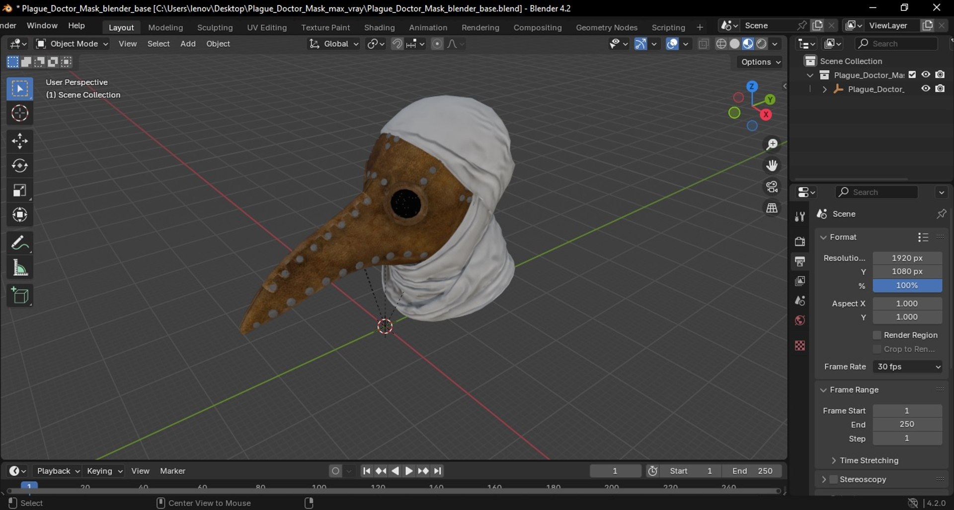 Plague Doctor Mask 3D Model - TurboSquid 2396065