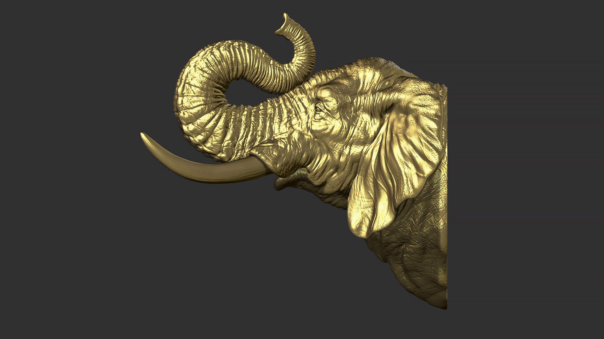 3D Elephant Raised Its Trunk Model - TurboSquid 2018701