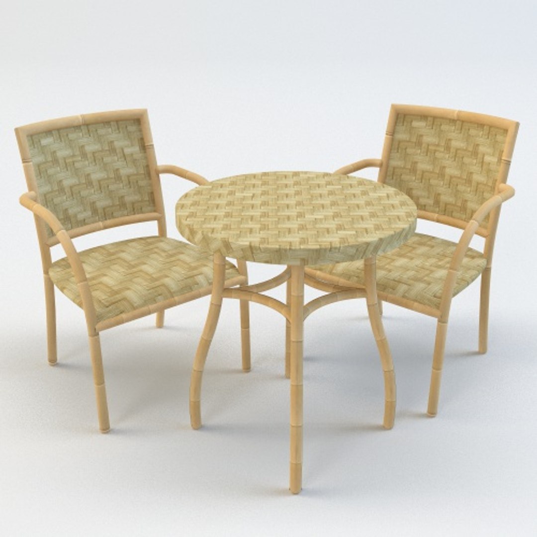 c4d chair table bamboo