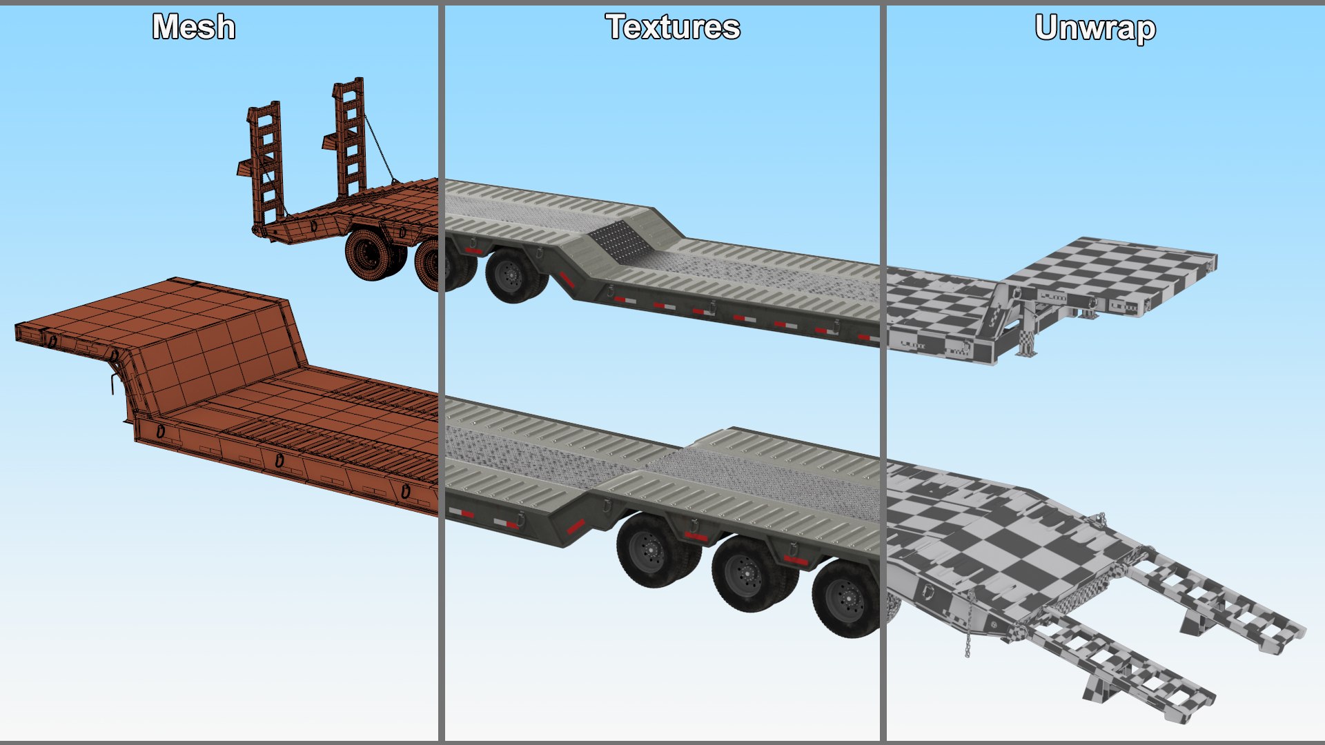 Flatbed Semi Trailer Rigged 3D Model - TurboSquid 2212241