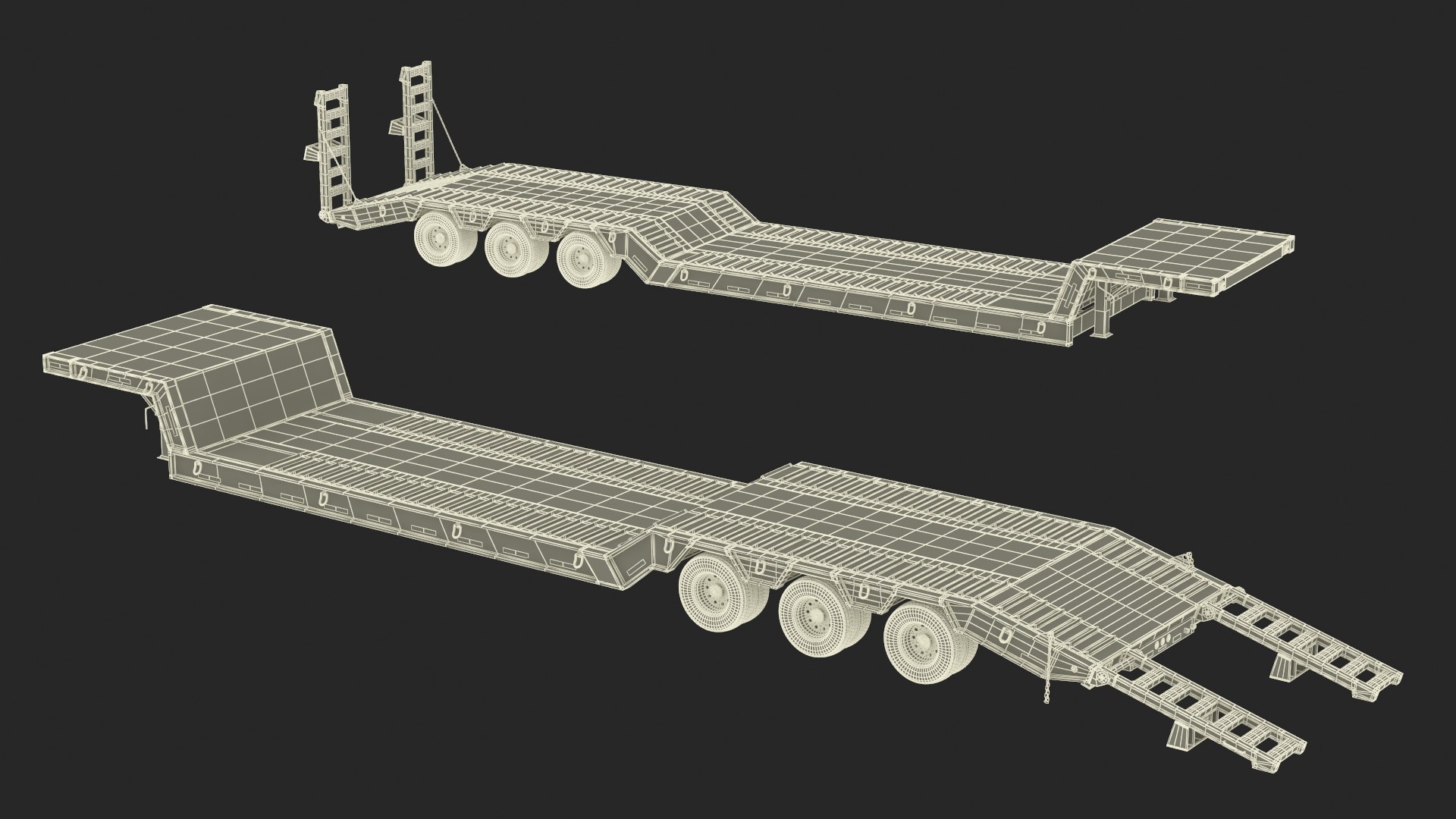 Flatbed Semi Trailer Rigged 3D Model - TurboSquid 2212241