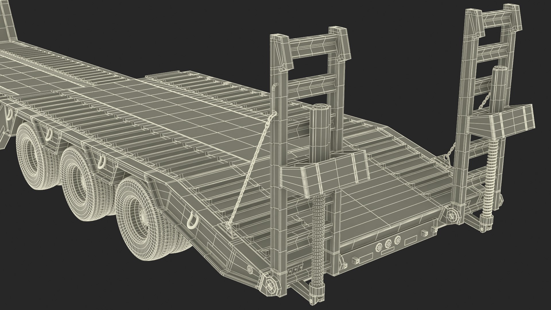Flatbed Semi Trailer Rigged 3D Model - TurboSquid 2212241