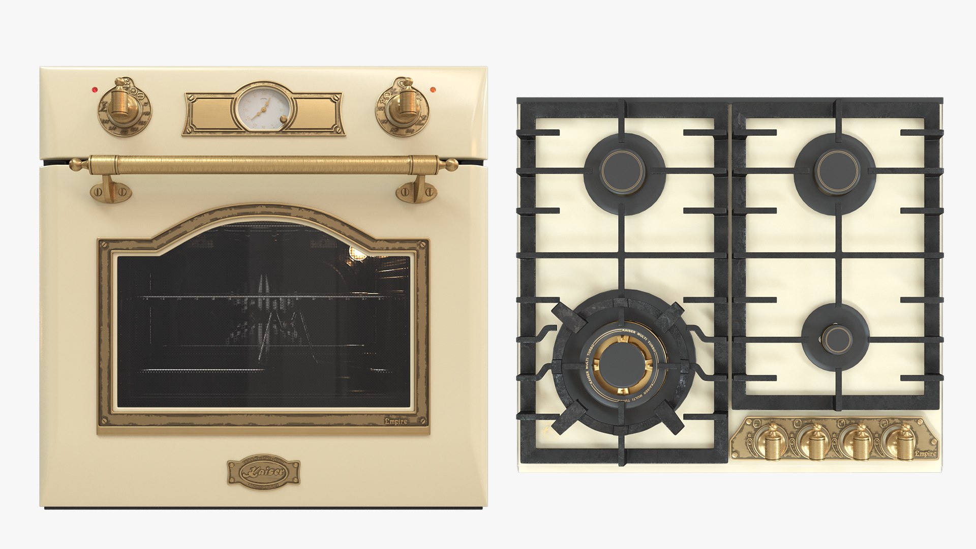 Gas hob Kaiser KG 6335 Oven Kaiser EH 6355 6345 3D model - TurboSquid ...