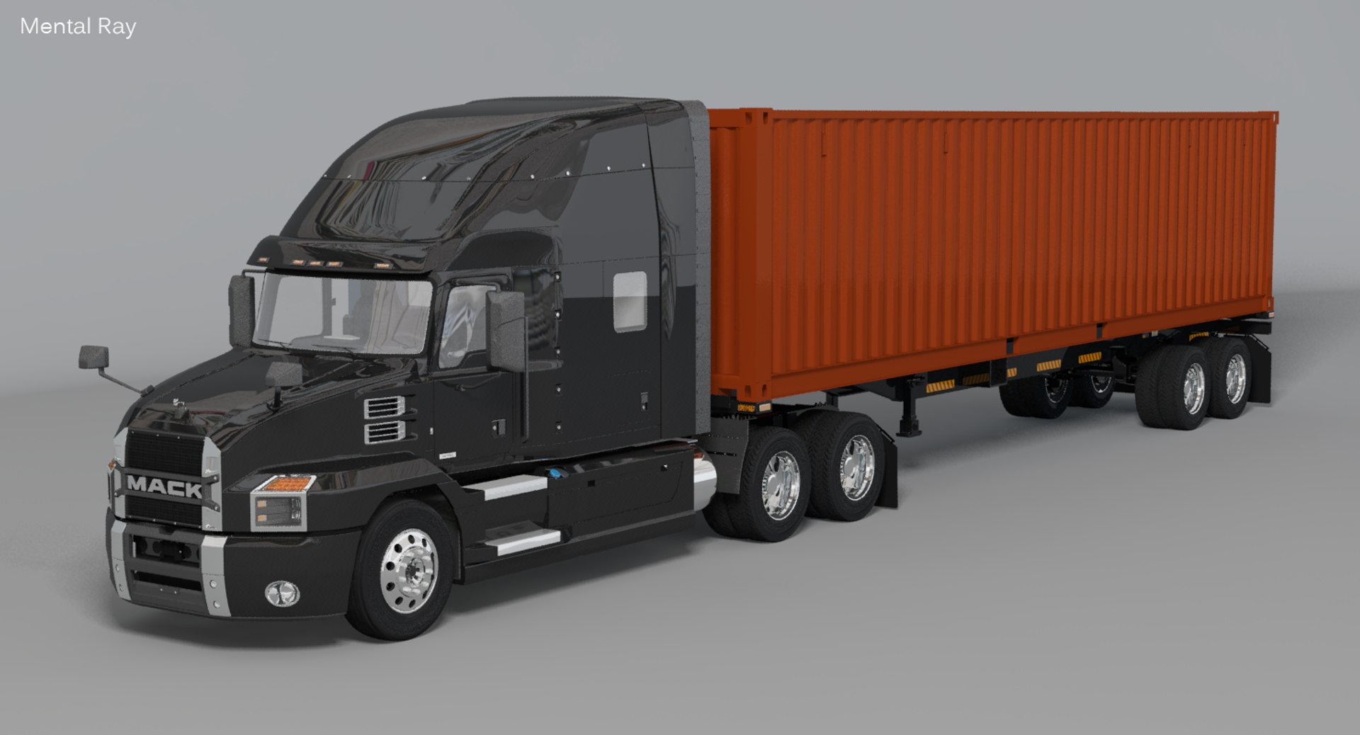 Mack Anthem Container Trailer Model - TurboSquid 1387851