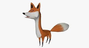 Download 3D Cartoon Fox Blender Models - TurboSquid