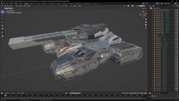 modelo 3d Vehículo tanque blindado futurista - TurboSquid 2312389