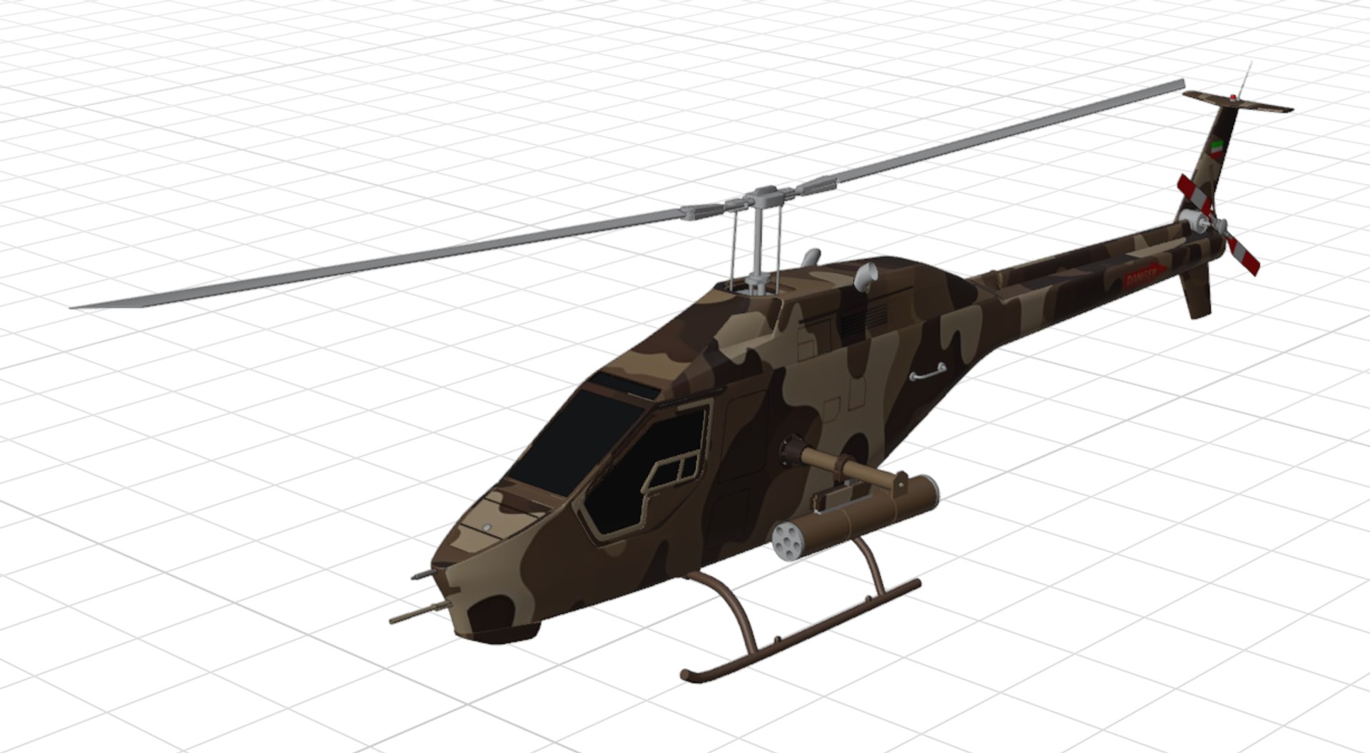 HESA Shahed 285 - AH-58A - One Man Attack Helicopter VR AR Low-poly 3d ...