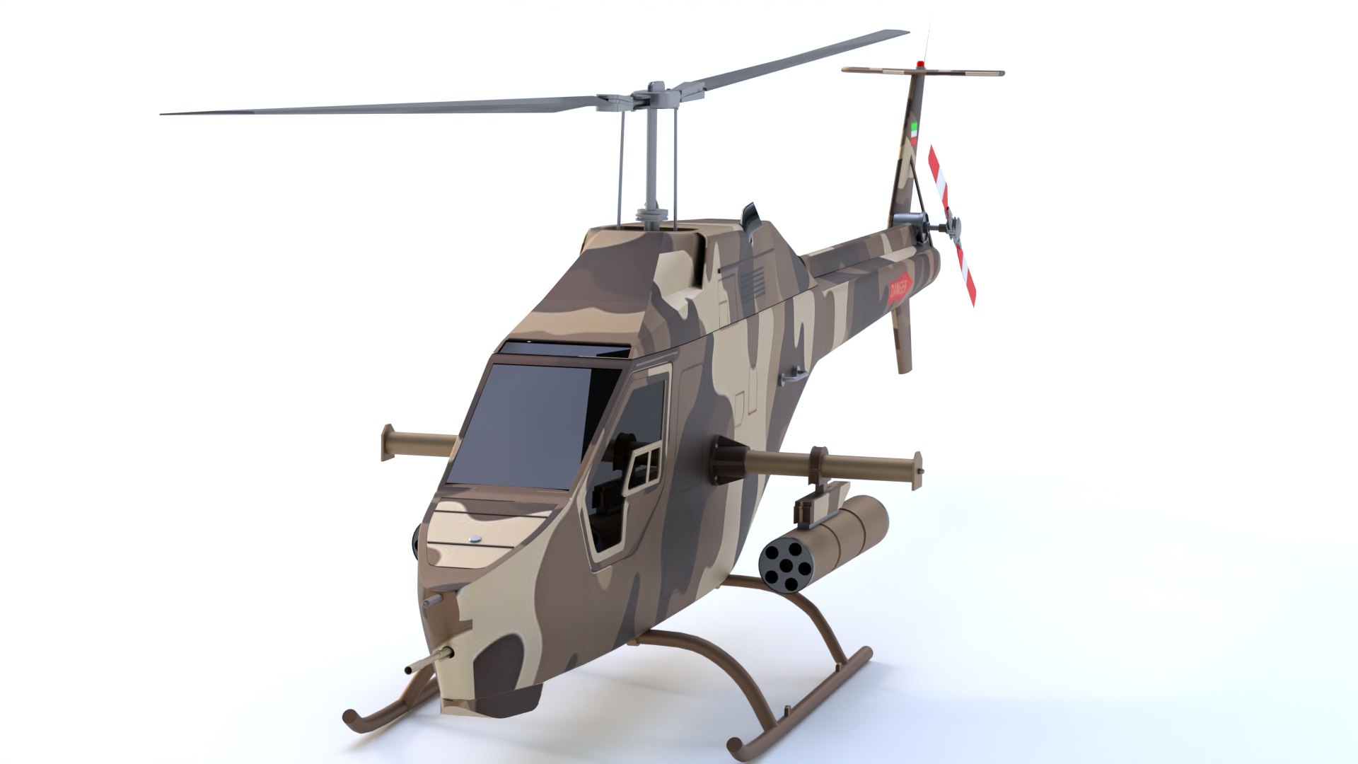HESA Shahed 285 - AH-58A - One Man Attack Helicopter VR AR Low-poly 3d ...