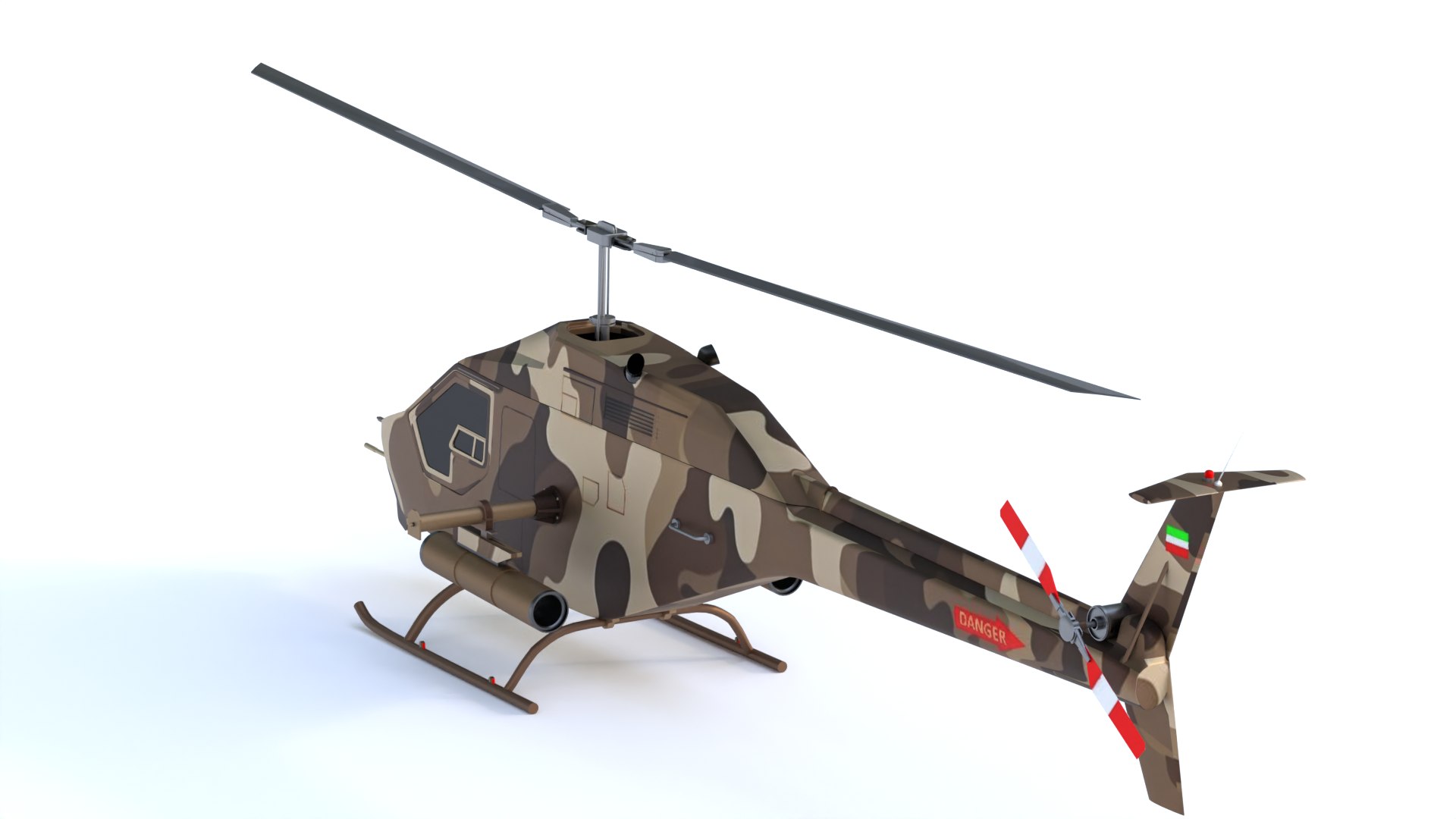 HESA Shahed 285 - AH-58A - One Man Attack Helicopter VR AR Low-poly 3d ...