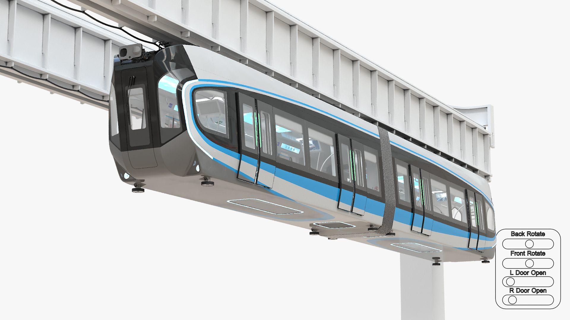 Suspended Monorail With Train Rigged 3D Model - TurboSquid 2374675