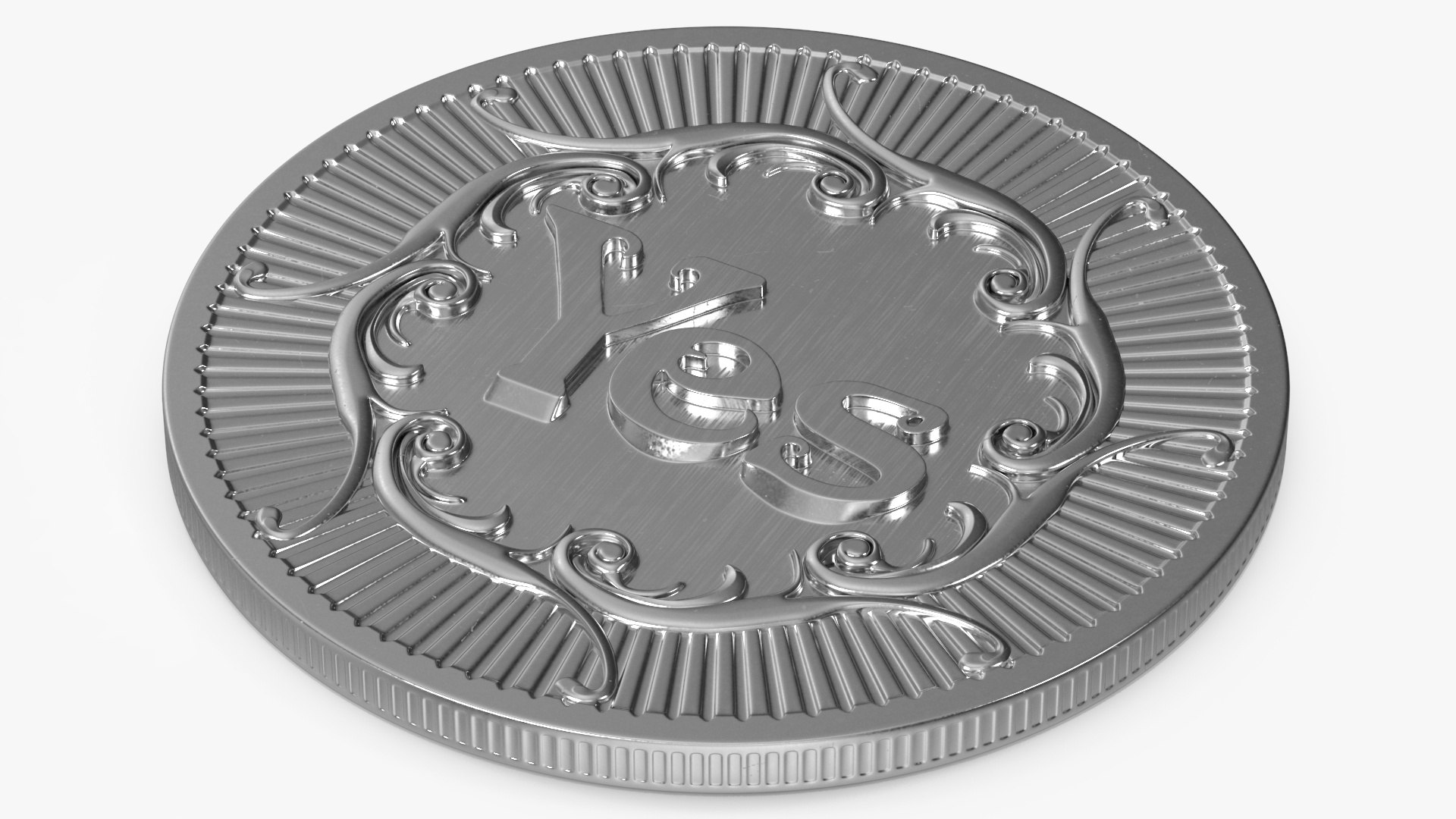 Yes Or No Decision Maker Coin Silver 3D - TurboSquid 2214169