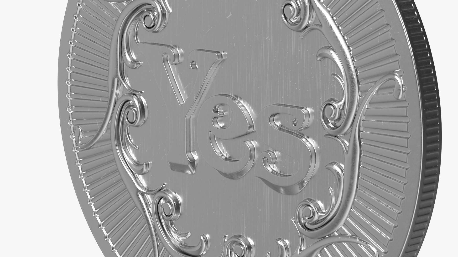 Yes Or No Decision Maker Coin Silver 3D - TurboSquid 2214169