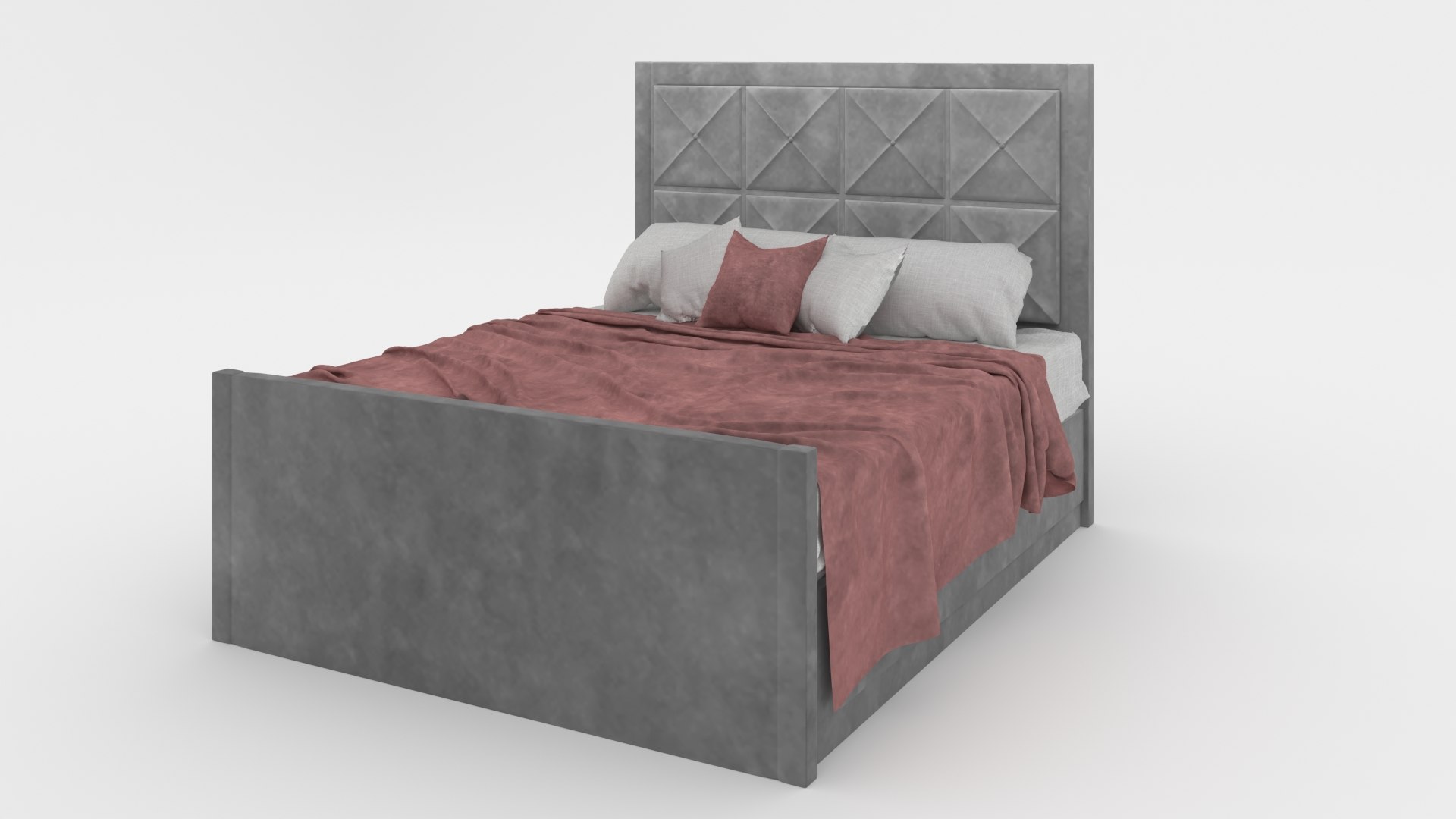3D Capitone Bed 01 - TurboSquid 2291662
