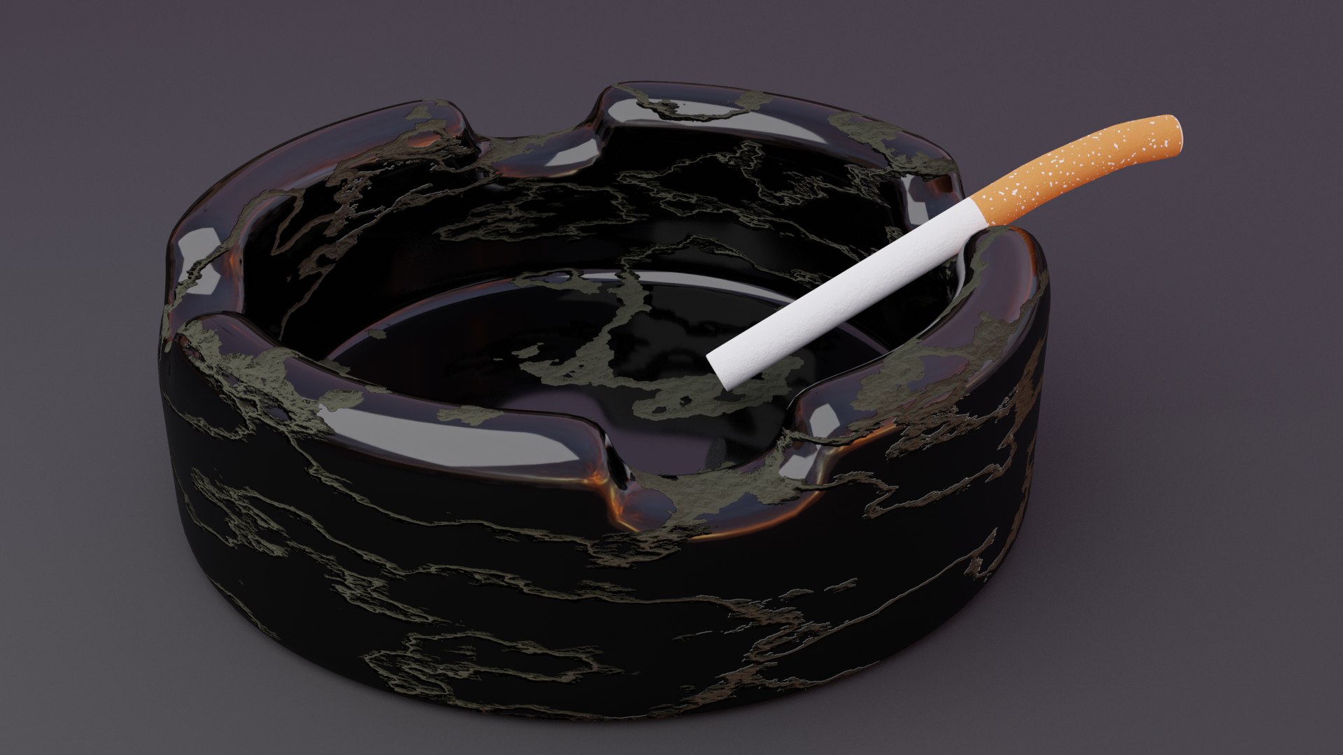 3D Model Ashtray With Cigarette - TurboSquid 2023584