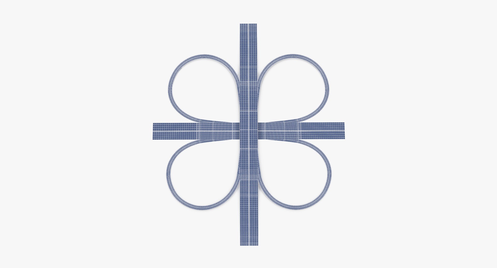 3 Lane Cloverleaf Highway 3d Model