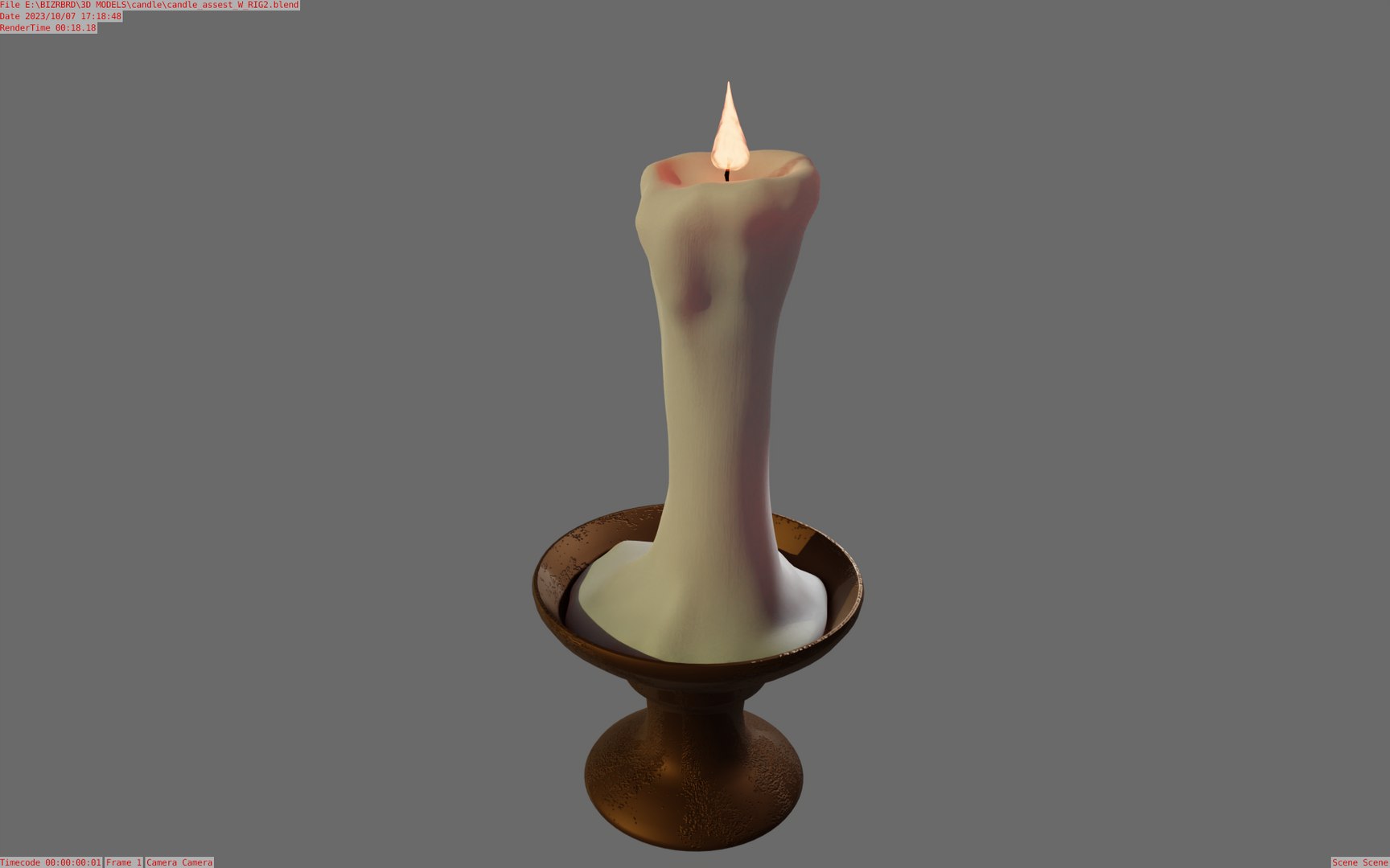 3D Candle Prop WRigged Fire - TurboSquid 2135703
