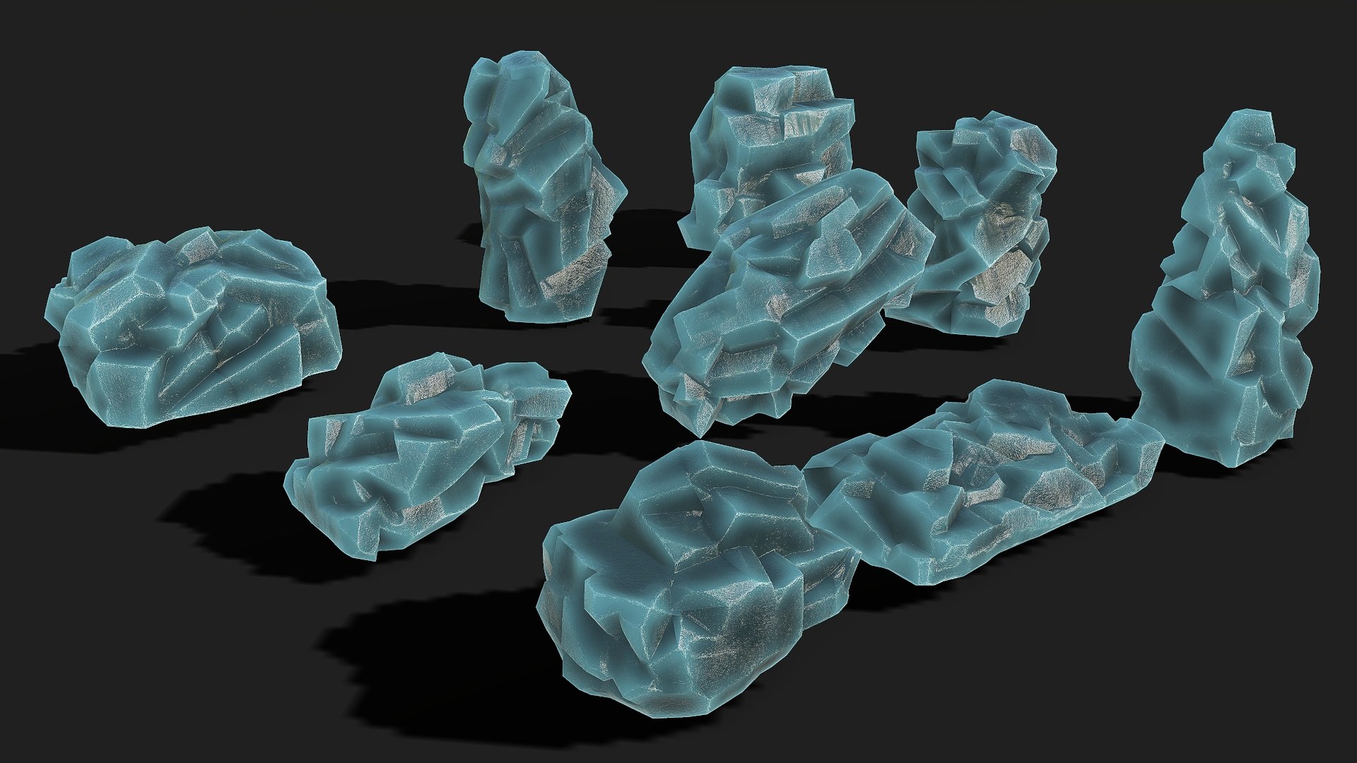 Mountain Ice Rocks PBR Pack 10 Model - TurboSquid 2140670