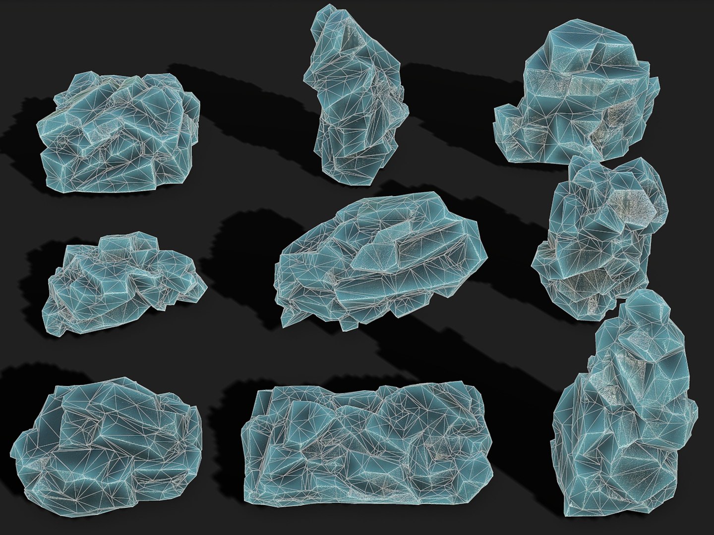 Mountain Ice Rocks PBR Pack 10 Model - TurboSquid 2140670