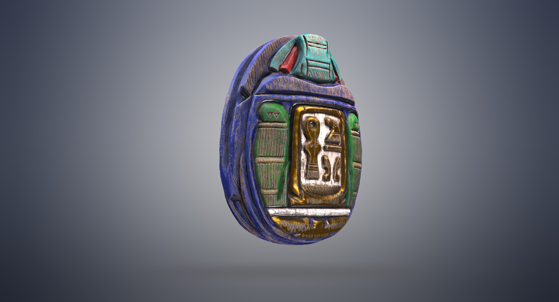 Wooden Scarab Artifact Obj