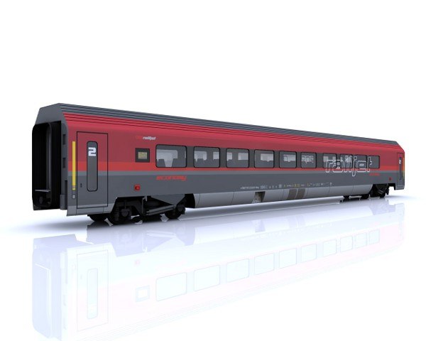 3d passenger train railjet model