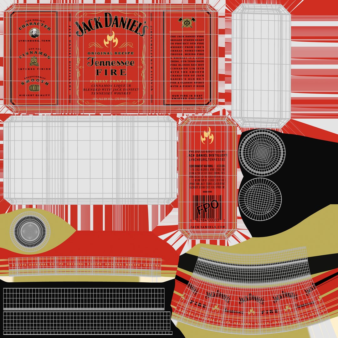 3D model Jack Daniels Whiskey Bottle Tenesse Fire - TurboSquid 2174182