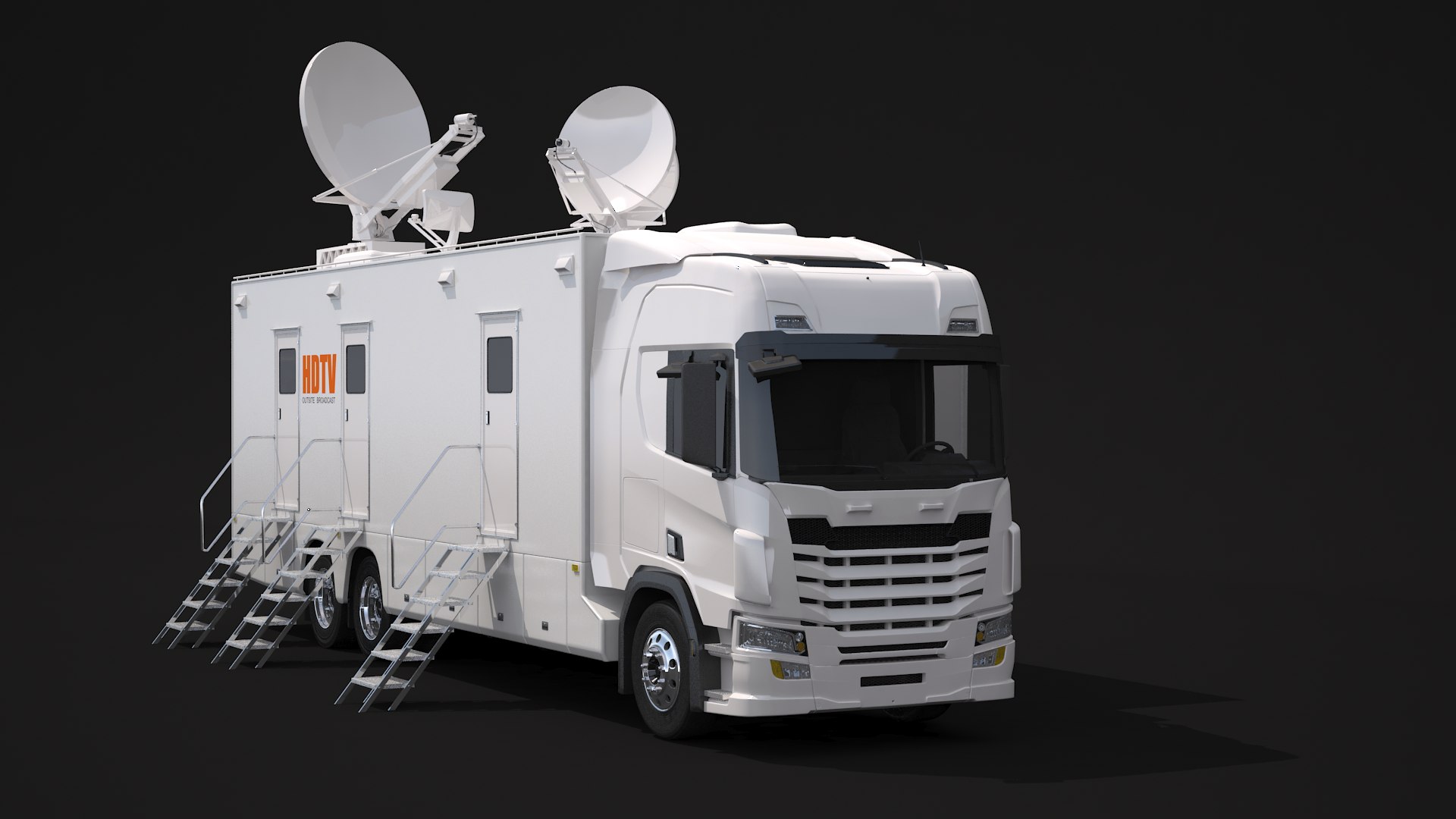 3D Model Generic Broadcast Tv Truck - TurboSquid 1484093