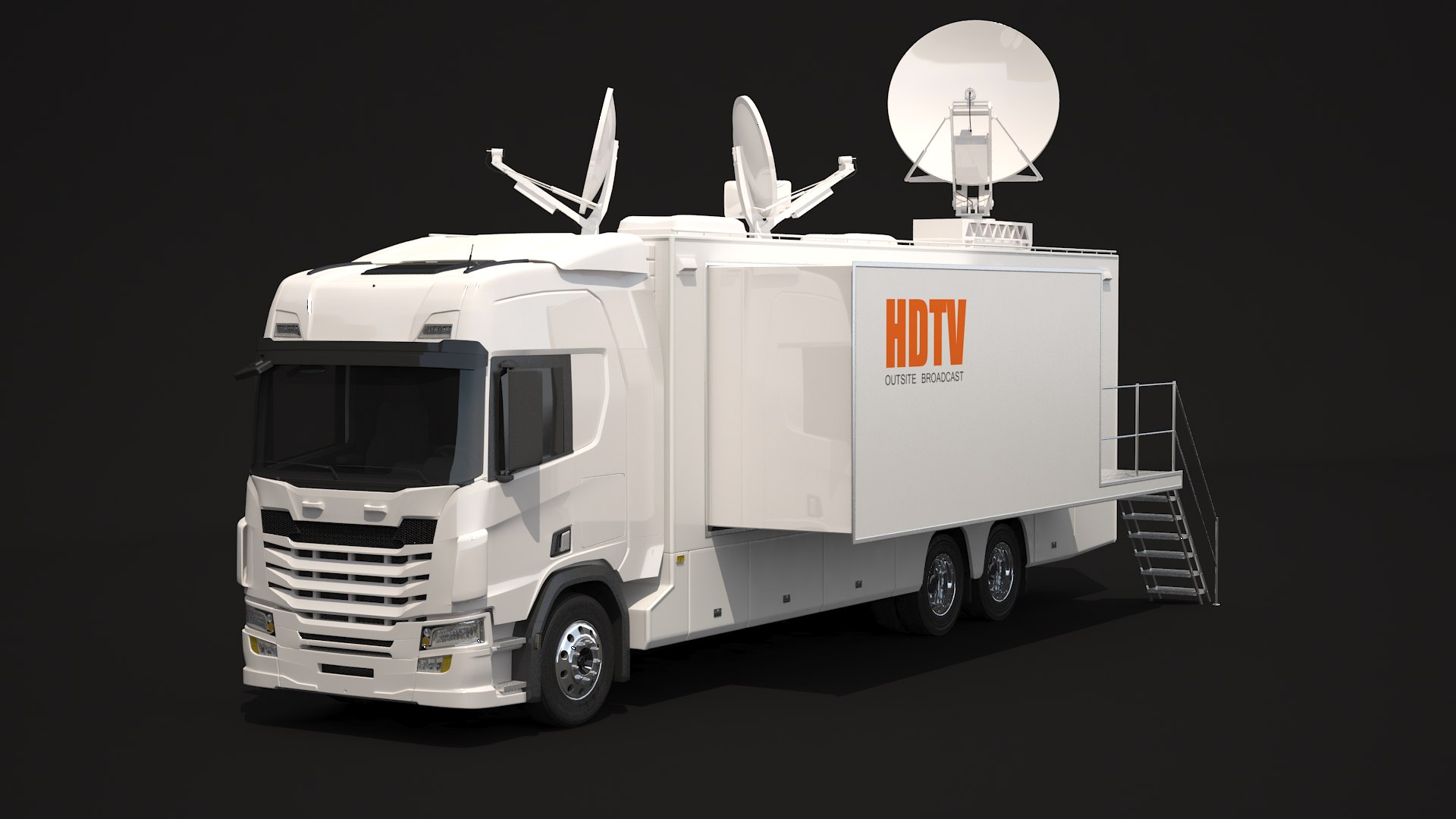 3D Model Generic Broadcast Tv Truck - TurboSquid 1484093
