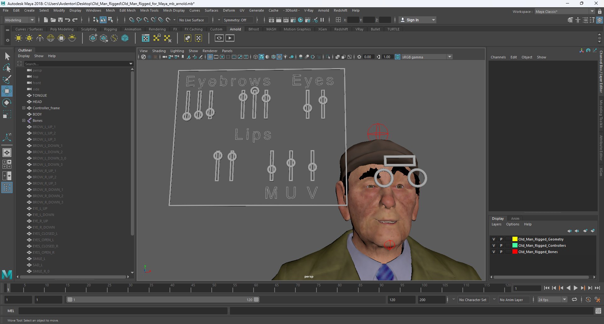 Old Man Rigged For Maya 3D Model - TurboSquid 2283323