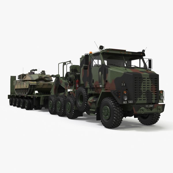 modelo 3d Camión de transporte de tanques militares Oshkosh M1070 con ...