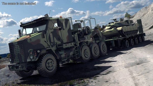 modelo 3d Camión de transporte de tanques militares Oshkosh M1070 con ...