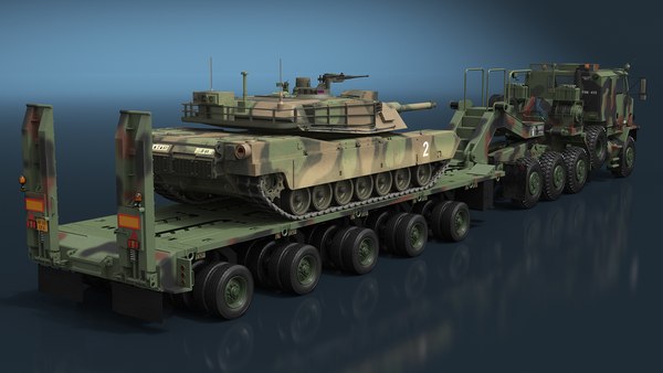 modelo 3d Camión de transporte de tanques militares Oshkosh M1070 con ...