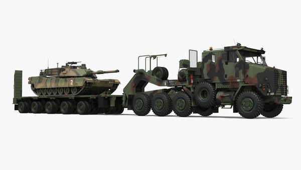 modelo 3d Camión de transporte de tanques militares Oshkosh M1070 con ...