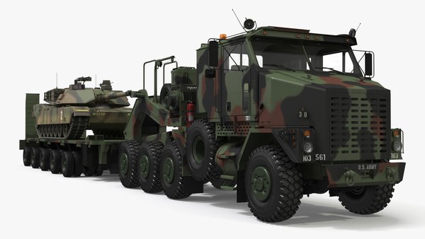 modelo 3d Camión de transporte de tanques militares Oshkosh M1070 con ...